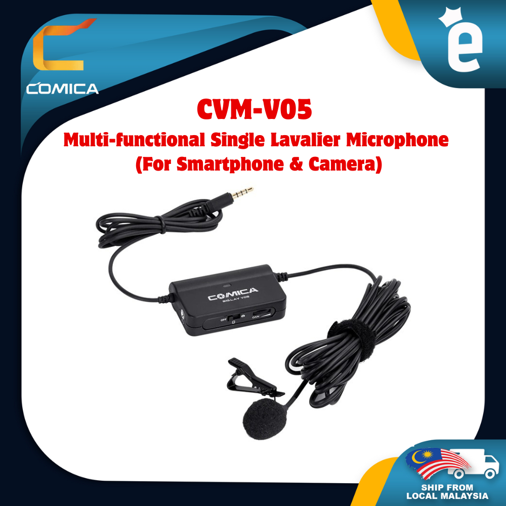 Comica Audio CVM-V05 V05 Multifunction Single Lavalier Microphone for ...