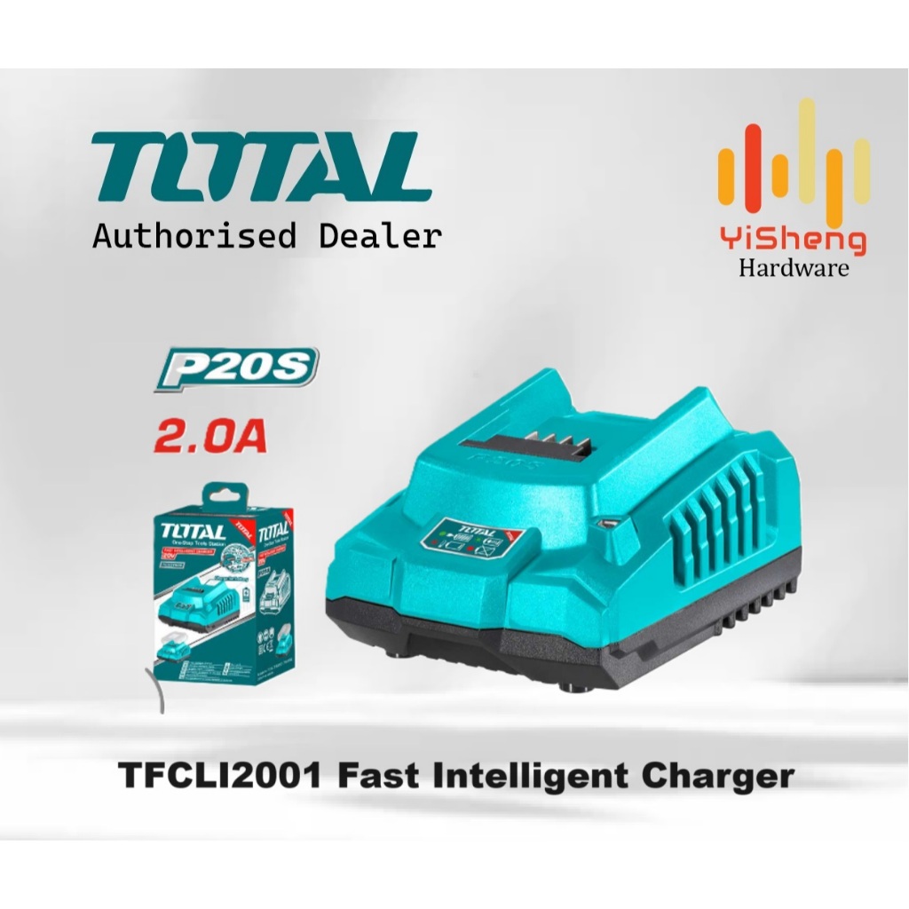 TOTAL TFCLI2001 20V Fast Intelligent Charger for Total 2.0Ah and 4.0Ah ...