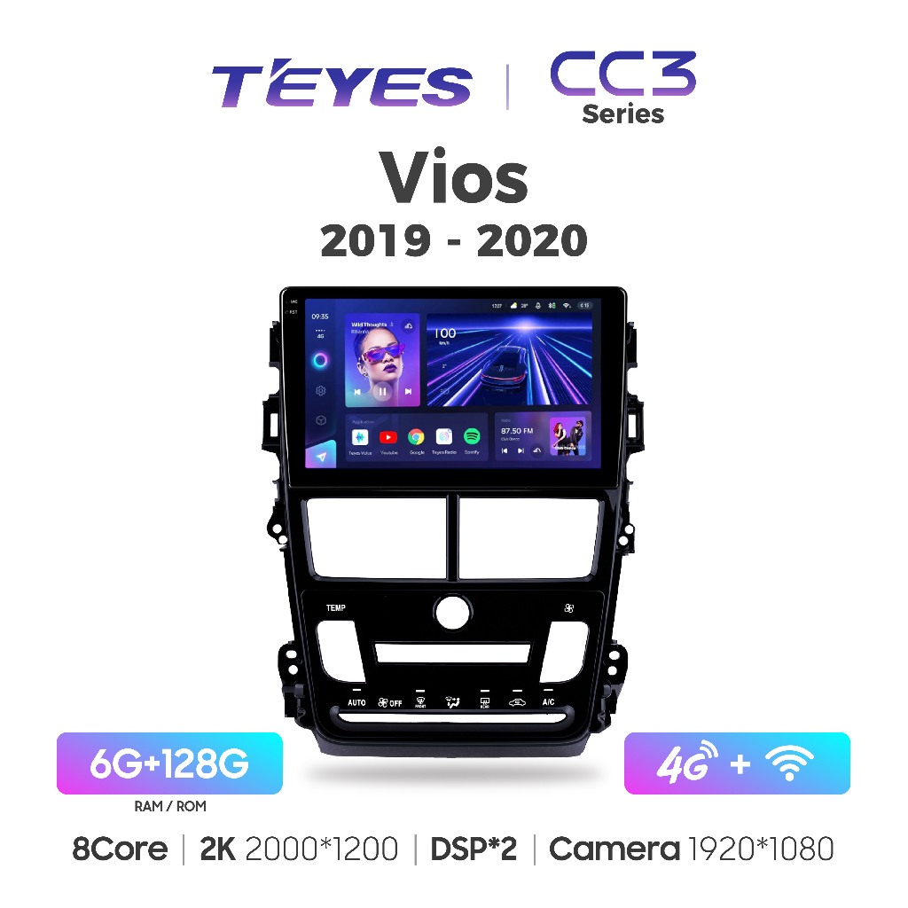 TEYES CC3 Series Toyota Vios Yaris 2019-2021 Android Car Player 9" | Shopee Malaysia