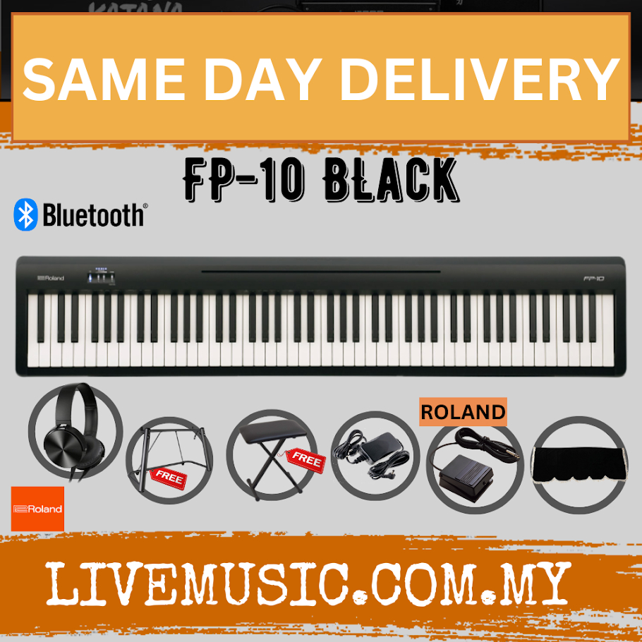 *SAME DAY DELIVERY* Roland FP10 88-key Digital Piano with Note Stand ...