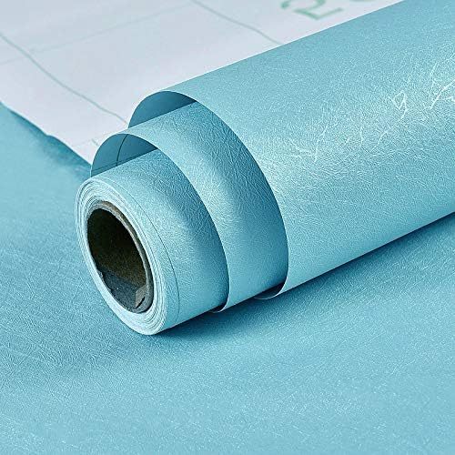 Blue Peel and Stick Wallpaper Silk Embossed Self Adhesive Removable ...