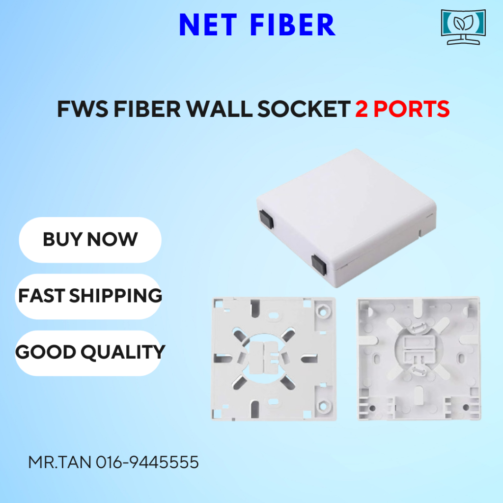 FWS Fiber Wall Socket 2 Ports FTTH Fiber Optic Terminal Box Indoor ...