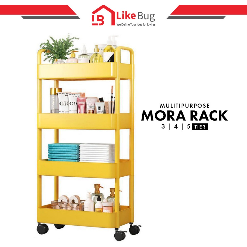 ⚡️LIKE BUG⚡️MORA 3/4/5 Tier Multifunction Storage Trolley Rack Office ...