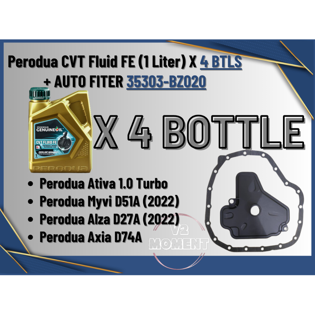 PERODUA ATF FE CVT 1Lx4pcs + AUTO TRANSMISSION FILTER PERODUA ATIVA 1.0 ...