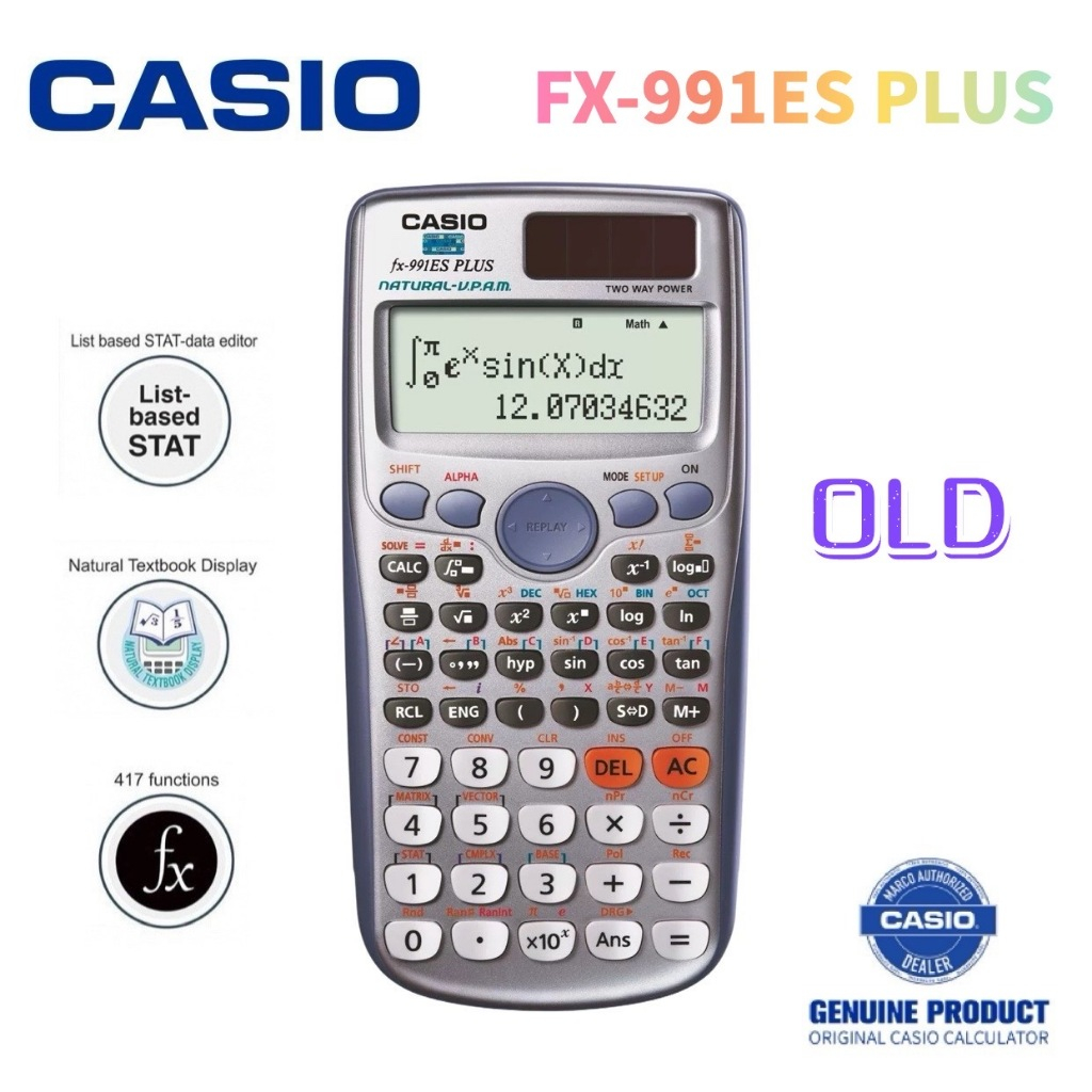 Scientific Calculator CASIO Fx-991ES plus Solar portable rechargeable ...