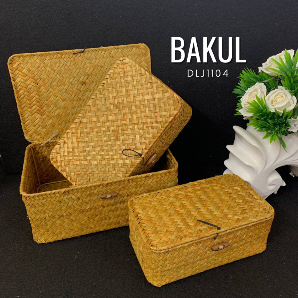 Bakul Hantaran Rotan | Rattan Storage Basket | Seaweed Basket | Natural ...