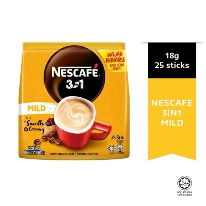 Nescafe 3 in 1 Mild (18g x 25's) | Shopee Malaysia