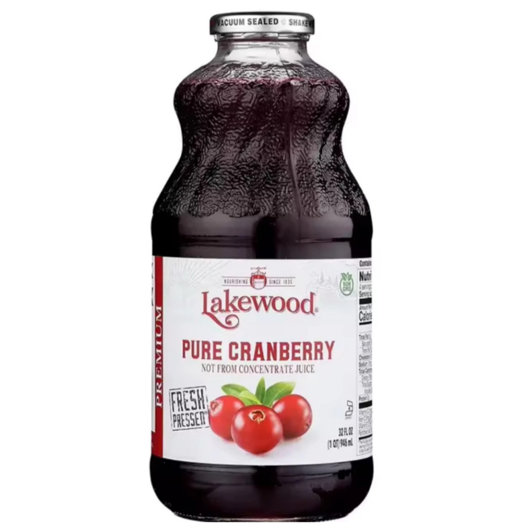 Lakewood Organic Pure Cranberry Juice 32oz 946ml / Lakewood Jus ...