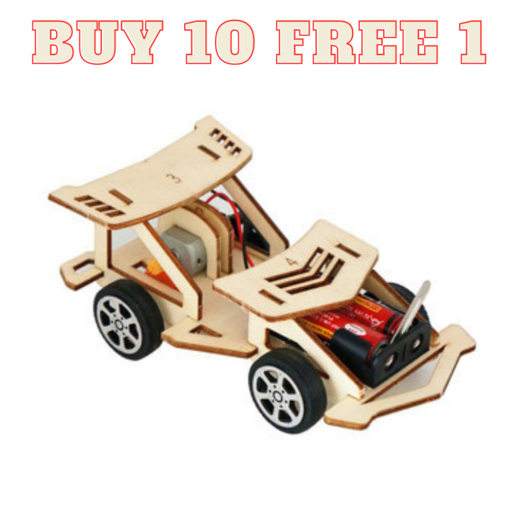 PROJECT RBT/STEM EDUCATION DIY Electric Car Scientific Toys Kit Wooden ...