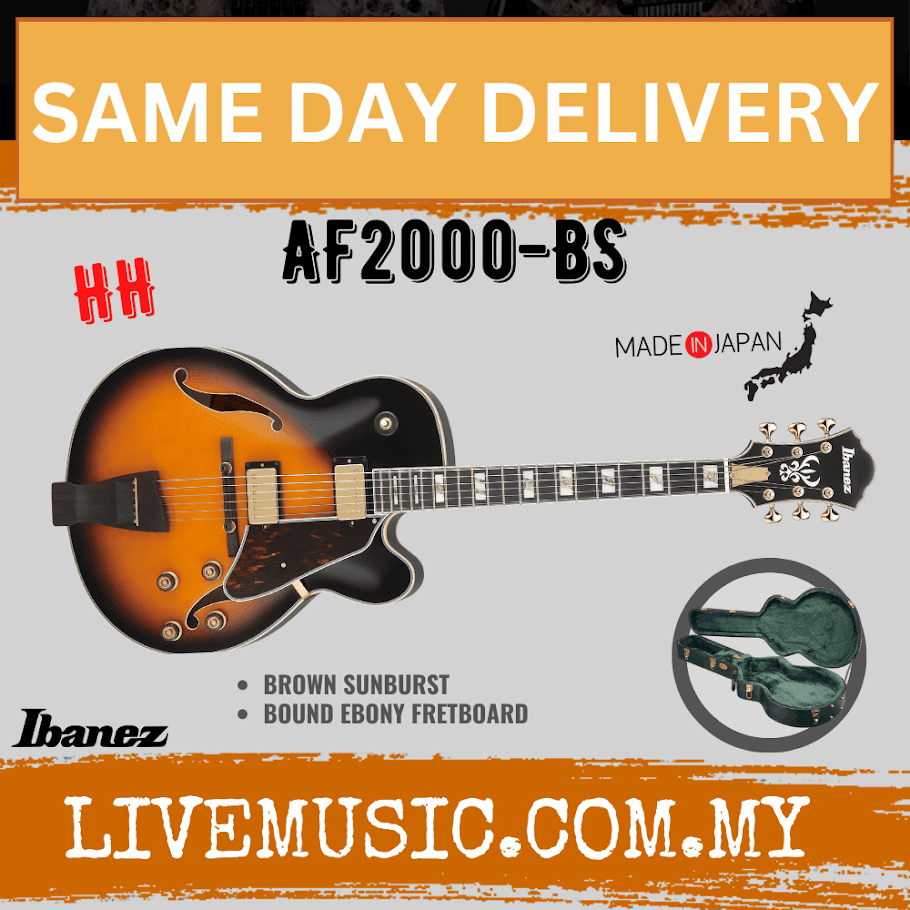 Ibanez Artcore AF2000-BS Hollowbody Electric Guitar - Brown Sunburst ...