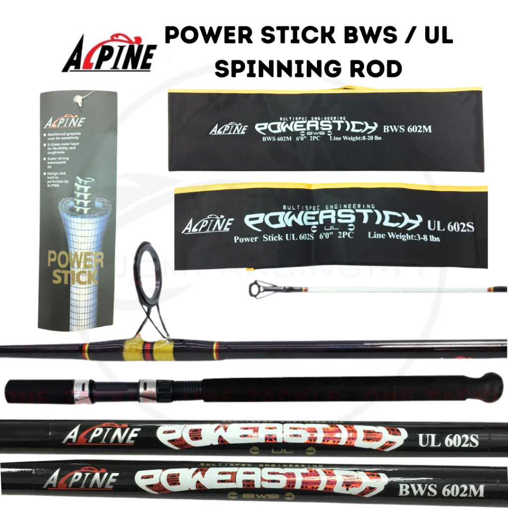 Alpine Power Stick UL BWS Spinning Fishing Rod Including PVC Price ...