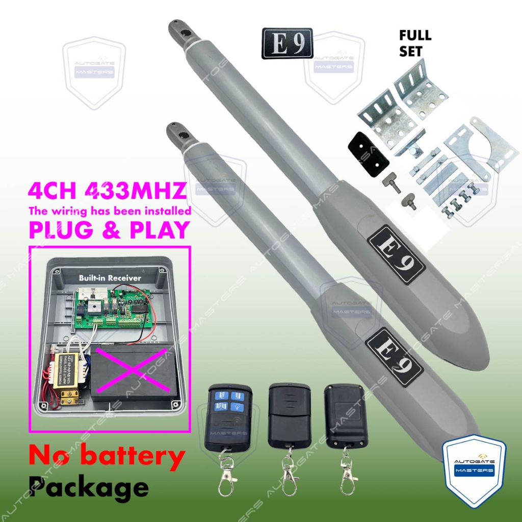 E9 AS6 ( 4CH 433MHZ ) AUTO GATE SYSTEM ( FULL SET ) SWING ARM AUTOGATE | Shopee Malaysia