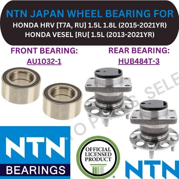 NTN GENUINE WHEEL BEARING (FRONT, REAR) FOR HONDA HRV [T7A, RU] '15-21YR / VESEL [RU] '13-21YR ...