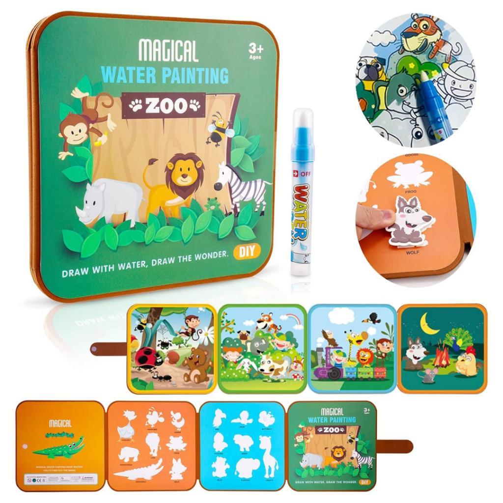 Reusable Children's Water Painting Book Early Education Buku Colour Air ...