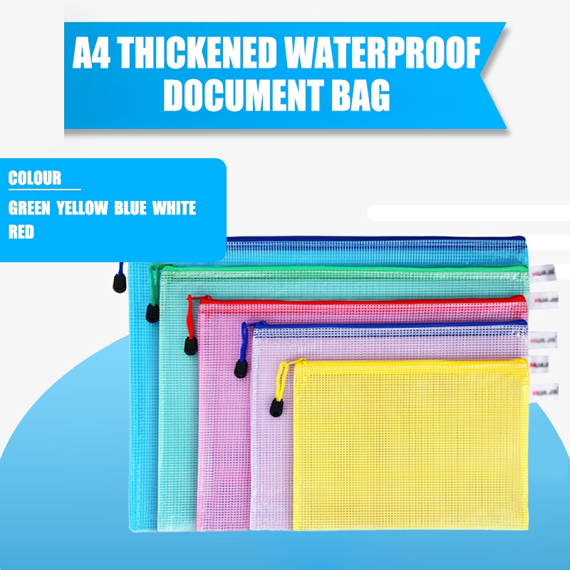 A3,A4,A5,A6,B4,B5 Mesh Zipper File Zipper Bag Zip Bag Waterproof ...