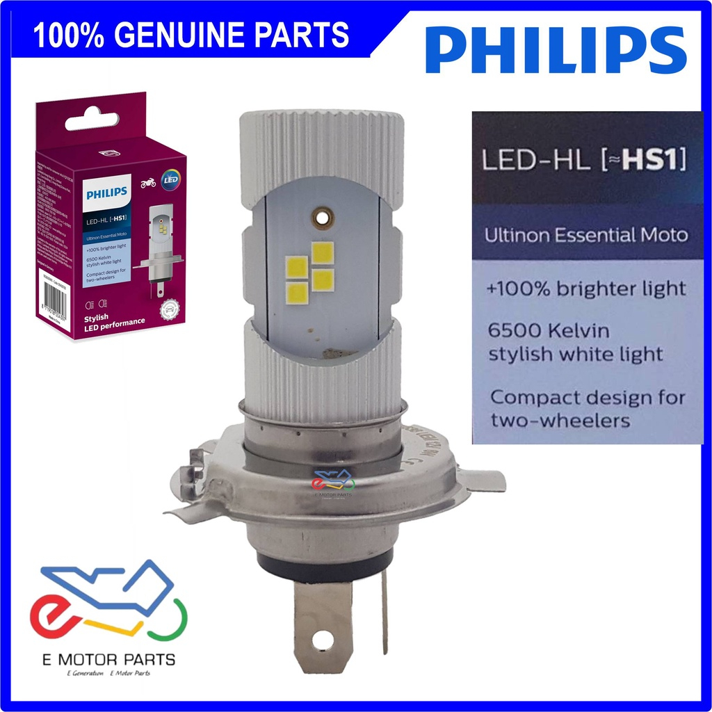 PHILIPS LED BULBS HS1 6500K COOL WHITE MOTORCYCLE MENTOL LED DEPAN 3 ...