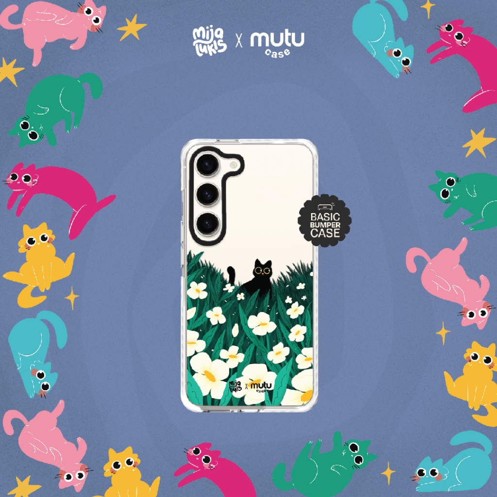 Field Cat - Mija Lukis x Mutu Case (Powered by Basic Bumper) Compatible with SAMSUNG S23 ...