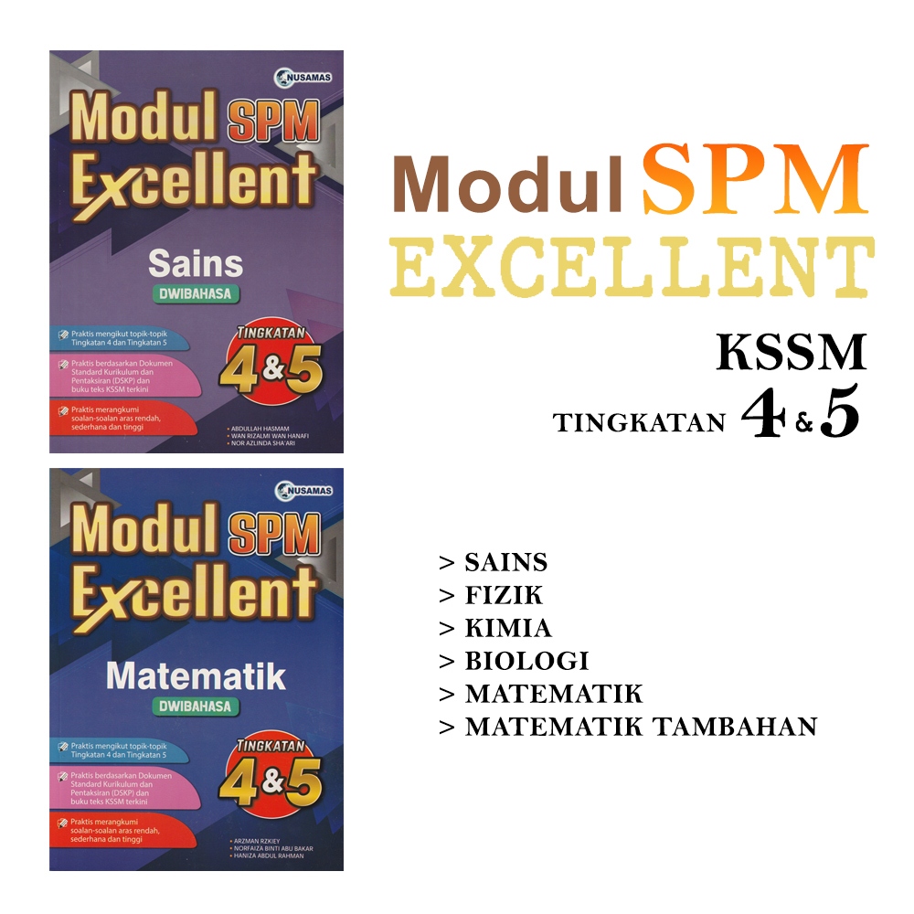 NUSAMAS | ACTIVITY BOOK | KSSM - MODUL SPM EXCELLENT (MATEMATIK / SAINS / FIZIK / KIMIA ...