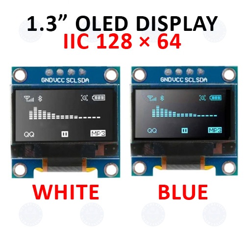 1.3" OLED Module 1.3 inch Display Module Color White Blue 128 × 64 IIC ...