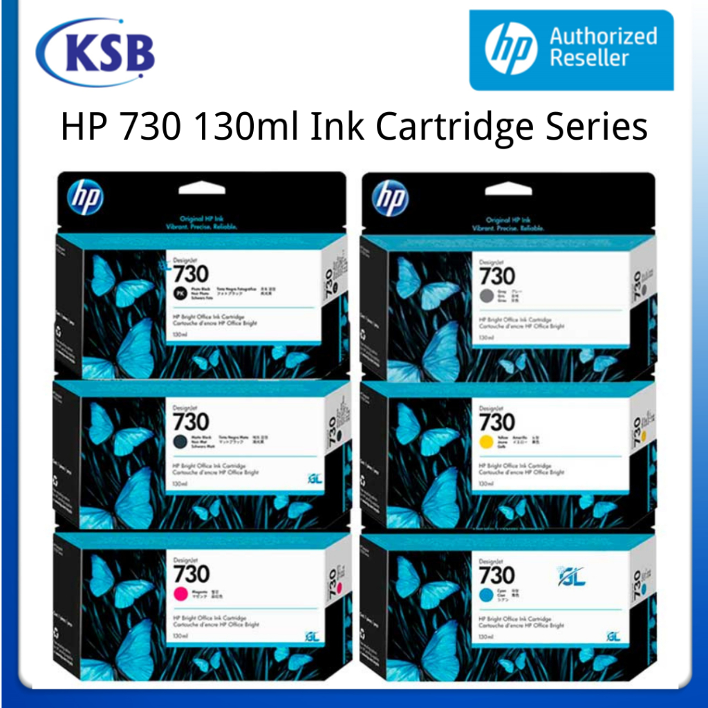 HP 730/730B 130-ml Ink Cartridge Series ( P2V62A | P2V63A | P2V64A ...
