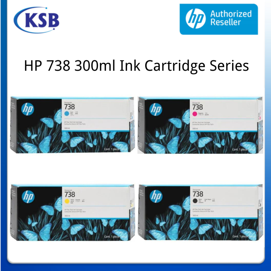 HP 738/738B 300-ml Ink Cartridge Series ( 498P6A | 676M6A | 676M7A | 676M8A ) | Shopee Malaysia