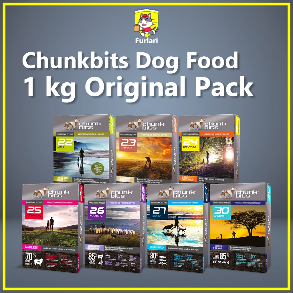 Chunkbits Dog Food 1 kg Chunk Bits 22 Vital/23 Enrich/24 Enhance/25 ...