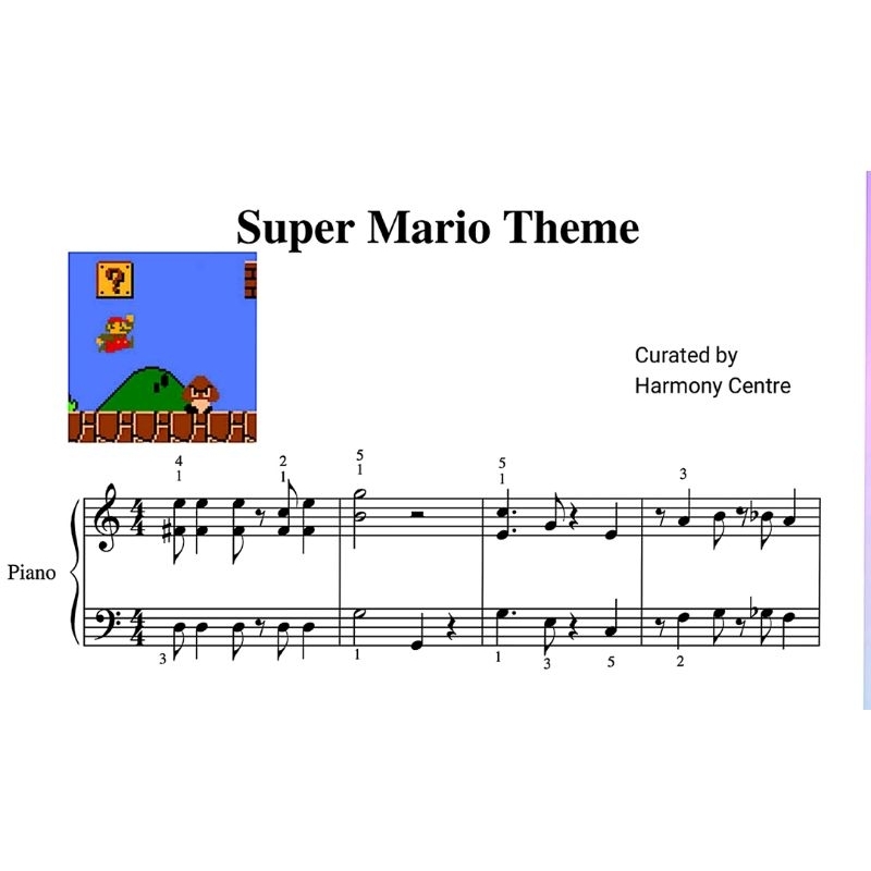 Super Mario Bros Theme | Piano Sheet Music Score | Shopee Malaysia