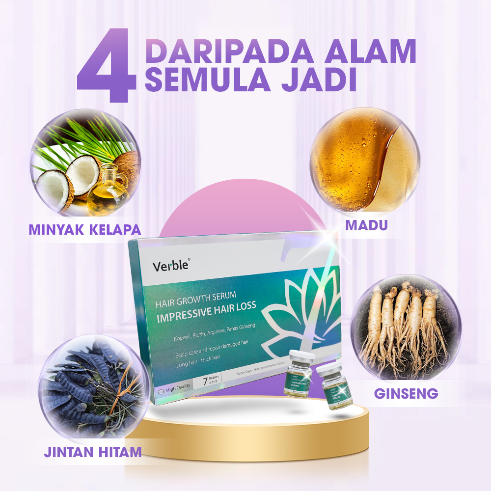 VERBLE HAIR Growth Serum stimulates new growth, reduces hair fall ...
