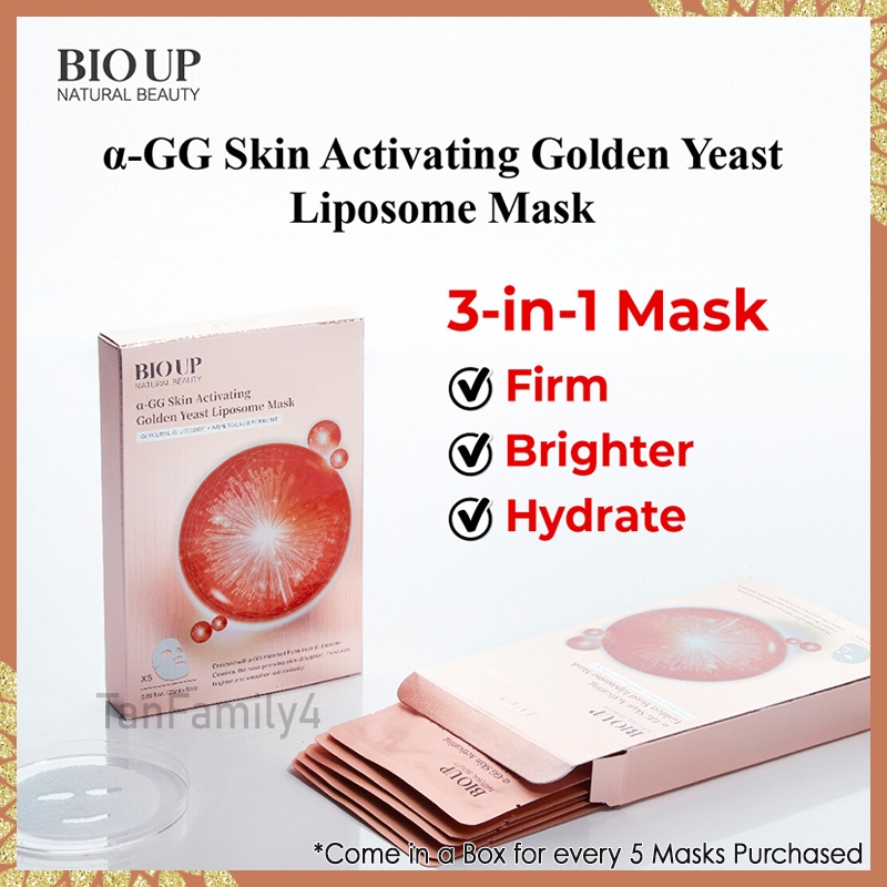 Bio Up α-GG Golden Yeast Face Mask (1/5 Pcs) Skin Activating Liposome ...