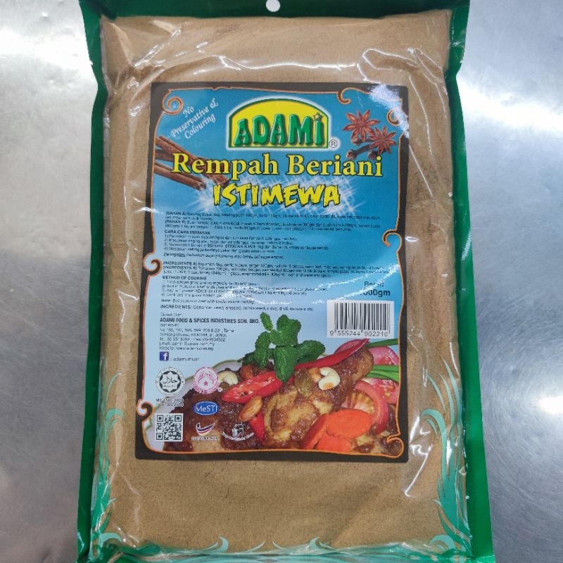 ADAMI Serbuk Rempah Beriani ISTIMEWA 1kg / ADAMI 峇拉尼粉 (Biasa) | Shopee ...