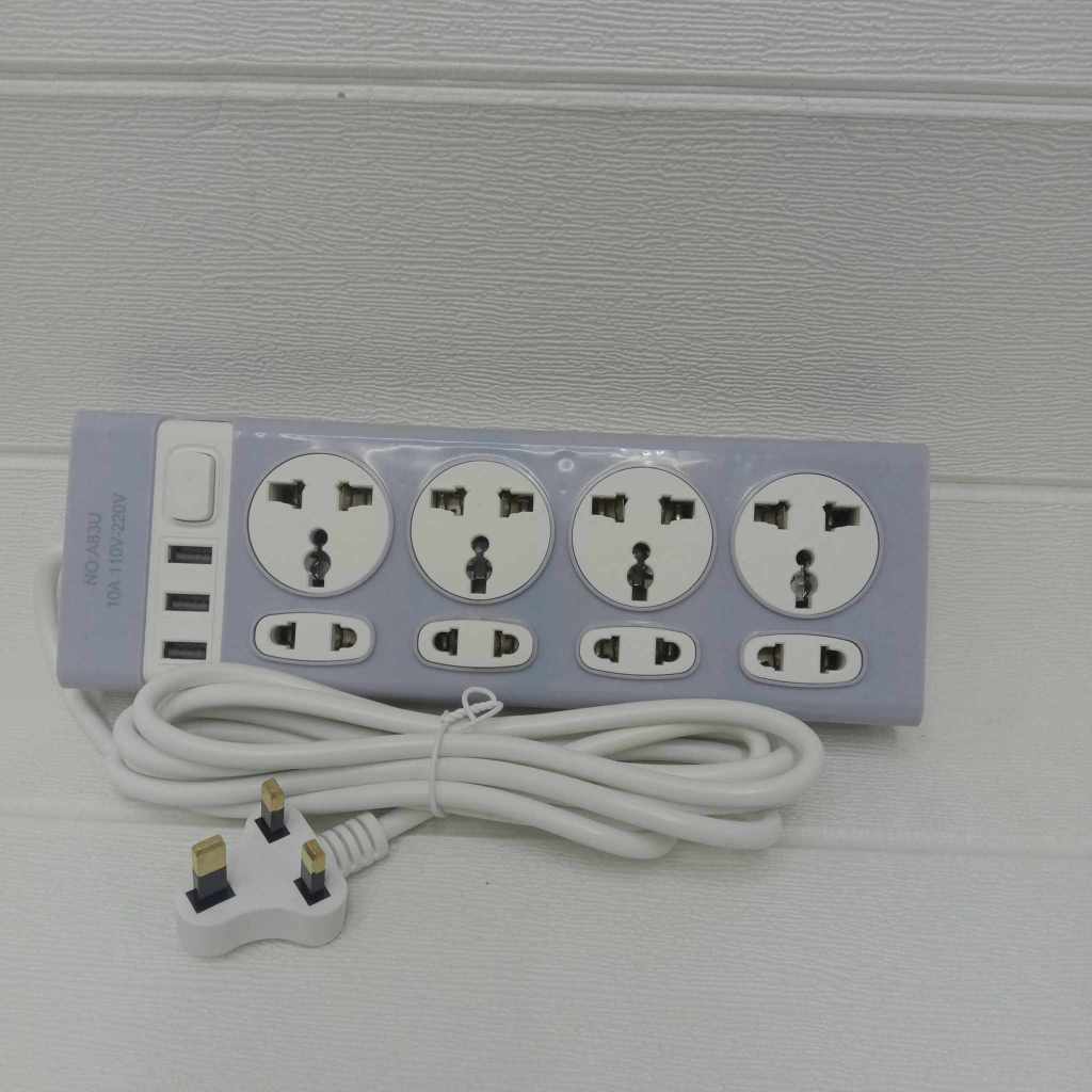 4plug + 3usb/Power Plug Extension Socket Gray(13A)/fast charging/3m ...