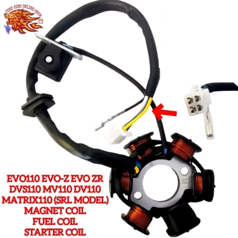 DEMAK DVS110 (SRL MODEL) DV110/MV110/MATRIX110/EVO110/EVO Z ZR/EVOZ/EVOZR FUEL STATOR COIL ...