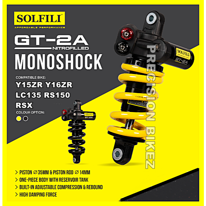 SOLFILI GT-2A MONOSHOCK Y15ZR Y16ZR LC135 RS150 RSX NITRO GAS TANK ...
