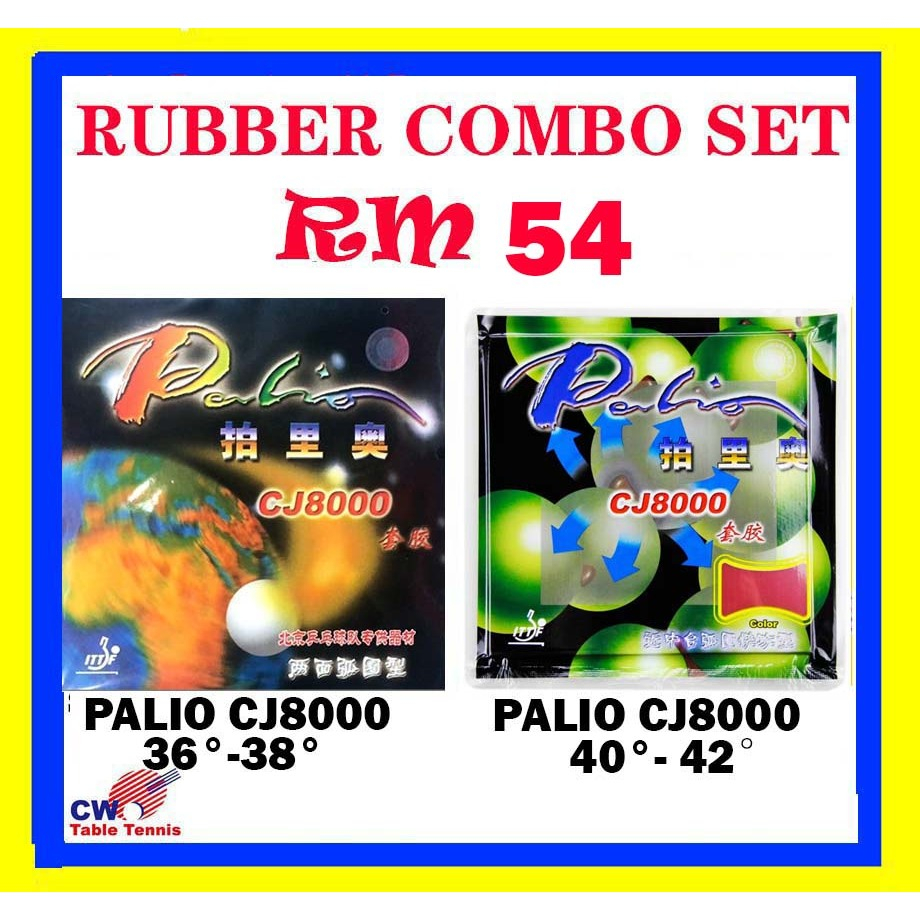 PALIO CJ8000 H40-42 Sticky-Elastic Inverted Rubber + CJ8000 H36-38 ...