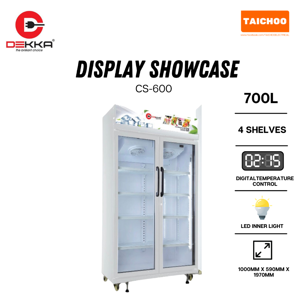 Dekka 2 Door Display Chiller/Showcase 700L CS-600 | Shopee Malaysia