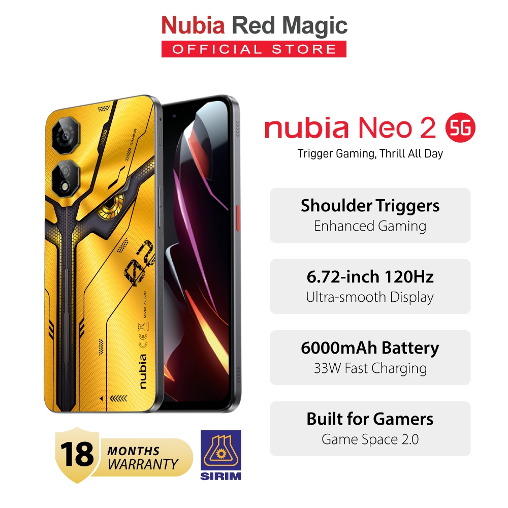 [NEW] Nubia Neo 2 5G 20(8+12)GB+256GB Smartphone Shoulder Trigger | 6.72" FHD+ 120Hz | 6000mAh ...