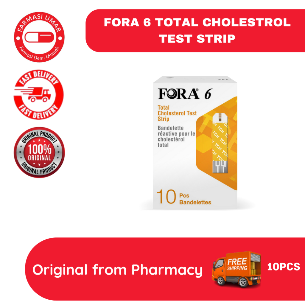 FORA 6 PLUS TOTAL CHOLESTEROL TEST STRIP 10'S (ORIGINAL) | Shopee Malaysia