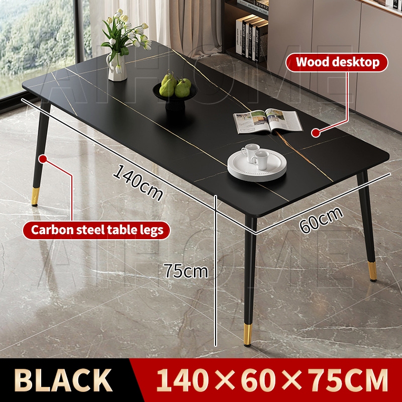 Dining Table 餐桌 Meja Makan Marble texture Meja Makan 4/6 Kerusi Ikea ...
