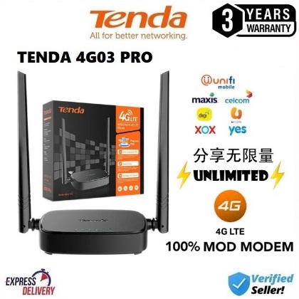 TENDA 4G LTE WIFI N300 MODEM ROUTER (4G03 PRO) | Shopee Malaysia