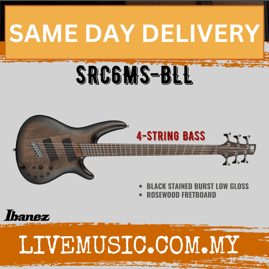 Ibanez SRC6MS-BLL 6-String Bass Guitar - Black Stained Burst Low Gloss ( SRC6MS BLL / SRC6MSBLL ...