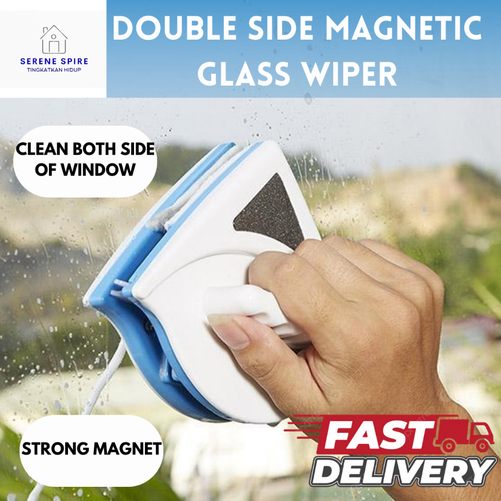 Double Sided Magnetic Window Glass Cleaner | Pembersih Tingkap Dua Muka ...