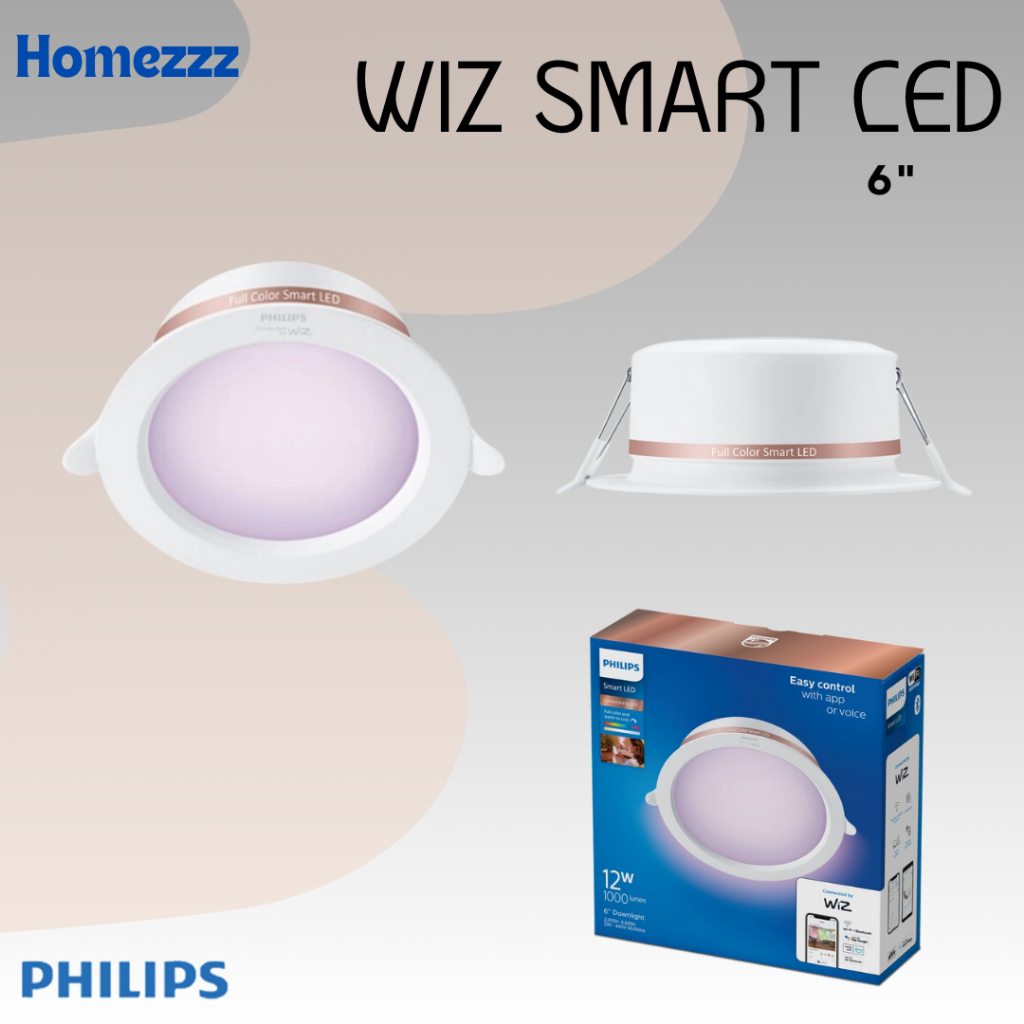 PHILIPS WIZ SMART LED 12W 1000LM 6INCH 2200K-6500K+RGB DIMMABLE ...