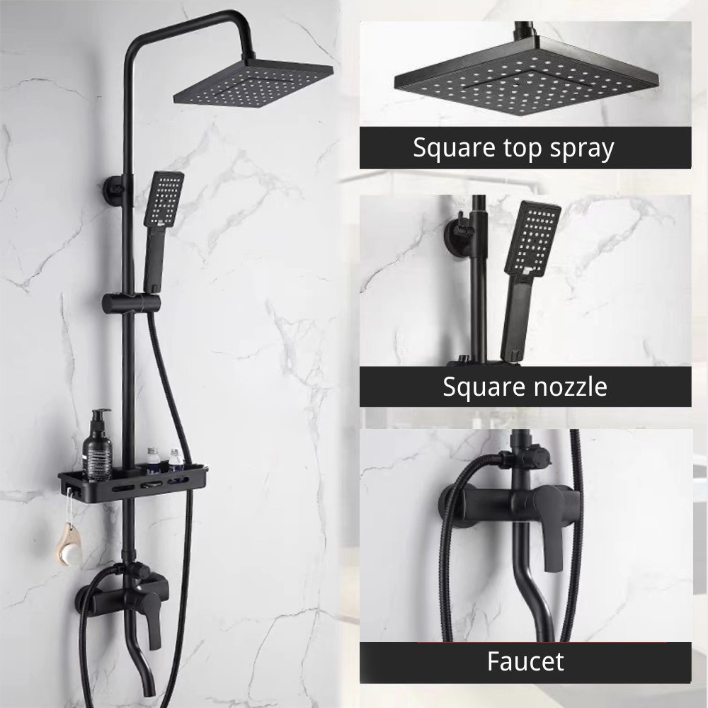 Shower Set Bathroom Stainless Steel Water Heater Rainfall Wall rain ...