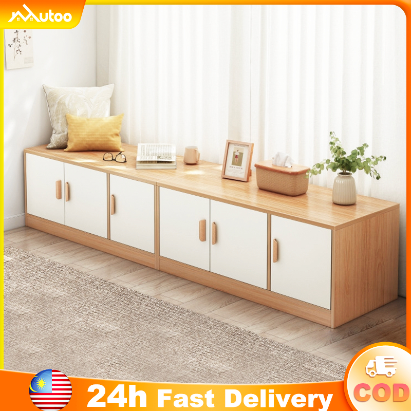 MT Bay Window Locker Seat Balcony Locker Cabinet Storage Cupboard Loker ...