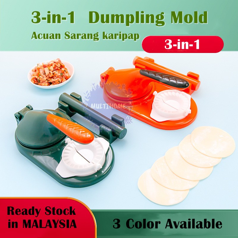 [Upgraded] 3-in-1 Dumpling Maker Dough Pressing Tool Manual Press Mould ...