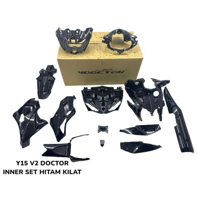 Y15 Y15ZR INNER SETS HITAM KILAT INNER COMPLETE SETS /PP BLACK GLOSSY ...