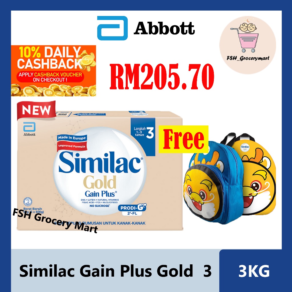 Abbott Similac Gain Plus Gold Step 3 (3KG) EXP: 09/2025 BIB (Growing Up ...