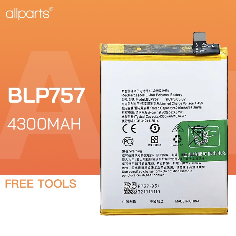 ALLPARTS BLP757 Battery for Realme 6 / 6i / 6s / 6 Pro Bateri (4300mAh ...