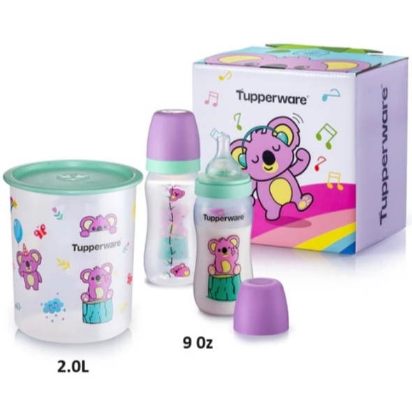 TUPPERWARE BABY SET/ BABY BOTTLE / BOTOL SUSU/ ONE TOUCH CANISTER SMALL ...