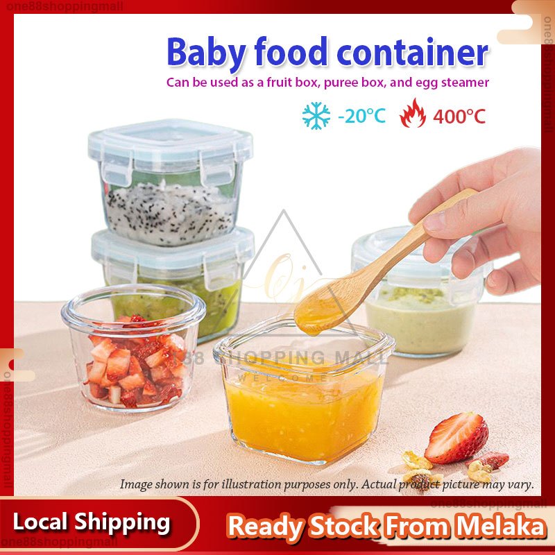 High Borosilicate Glass Baby Food Storage Containers Leak-Proof ...